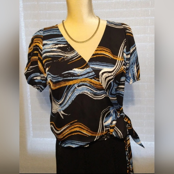 Nine West Tops Nine West Wrap Silky Shirt Poshmark
